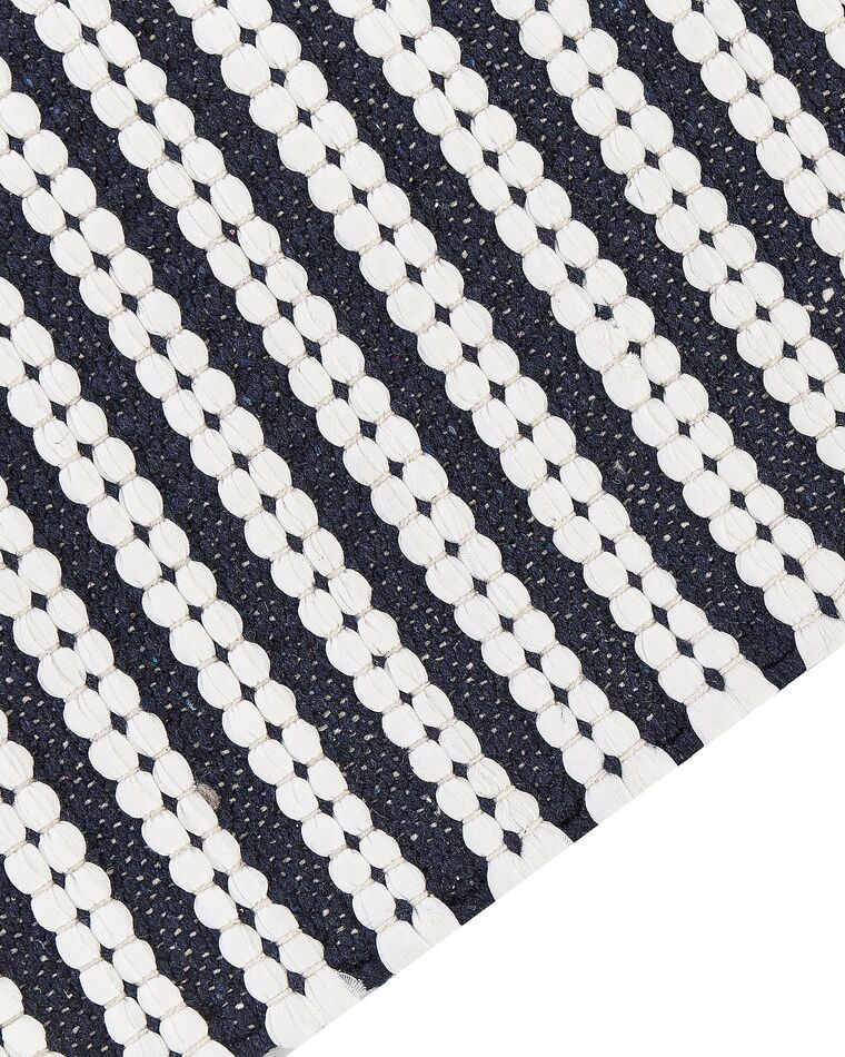 Tæppe 80 x 150 cm hvid og blå bomuld SOFULU | Beliani.dk