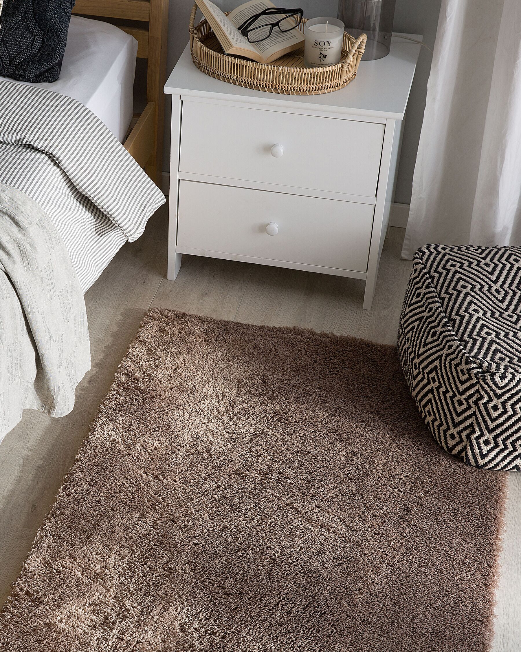 Tæppe 80x150 cm Lysebrun EVREN | Beliani.dk