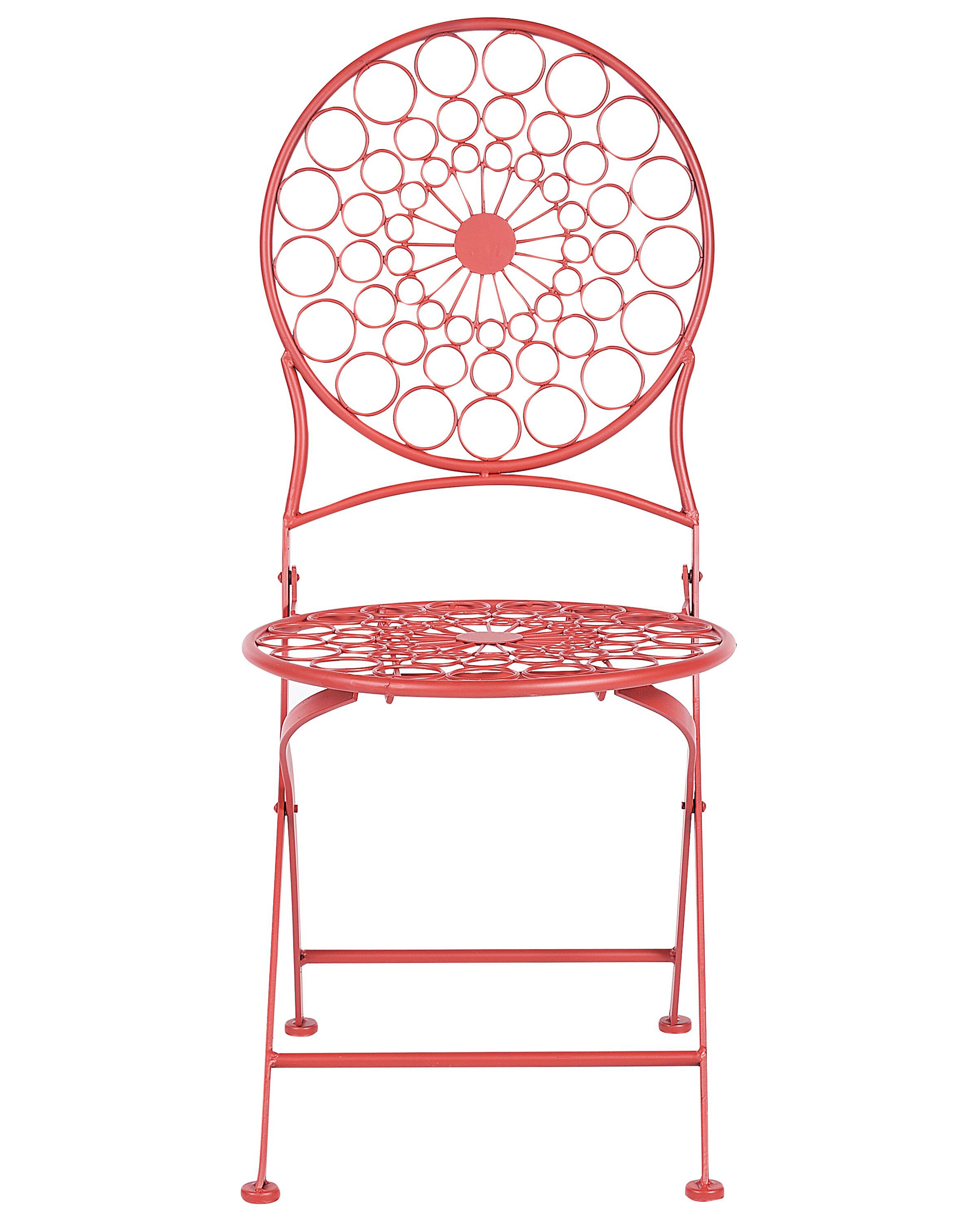 Sæt med 2 metal have stole rød SCARIO | Beliani.dk