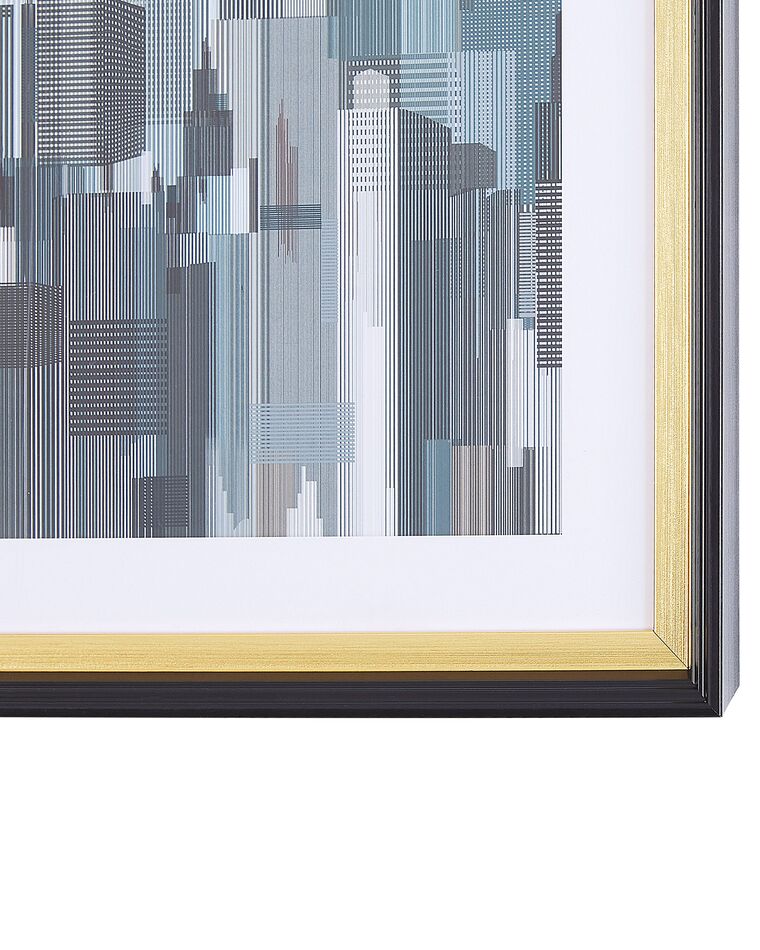City Framed Wall Art 30 x 40 cm Blue and Grey BAMAKO | Beliani.dk